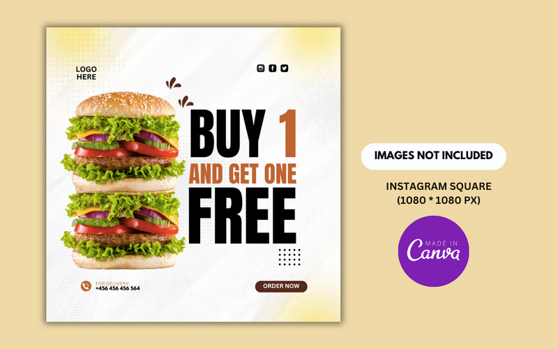 Free Fast Food Burger Design Template - TemplateMonster