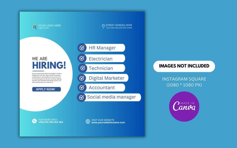We Are Hiring Canva Design Template #402651 - TemplateMonster