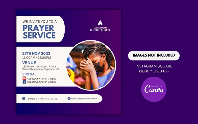 Church Prayer Service Design Template - TemplateMonster