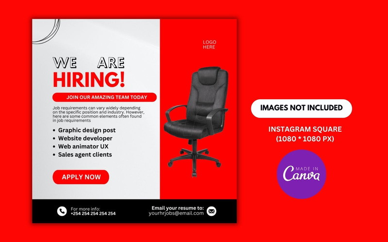 Job Vacancy Canva Hiring Design Template Post