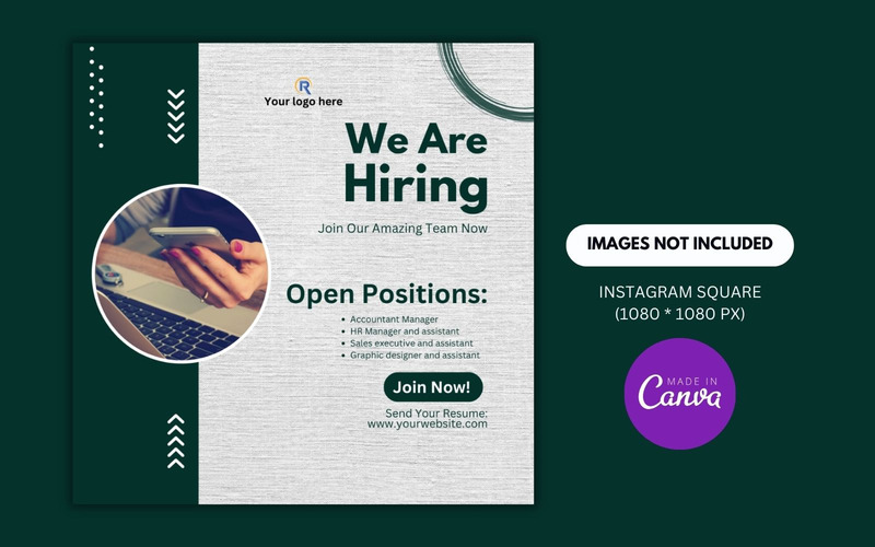 Open Position Canva Hiring Design Template - TemplateMonster