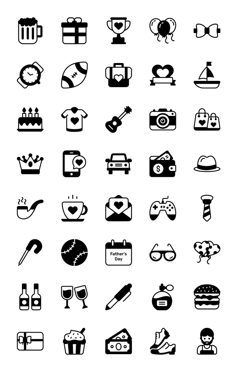 Happy Fathers Day icons set #381854 - TemplateMonster