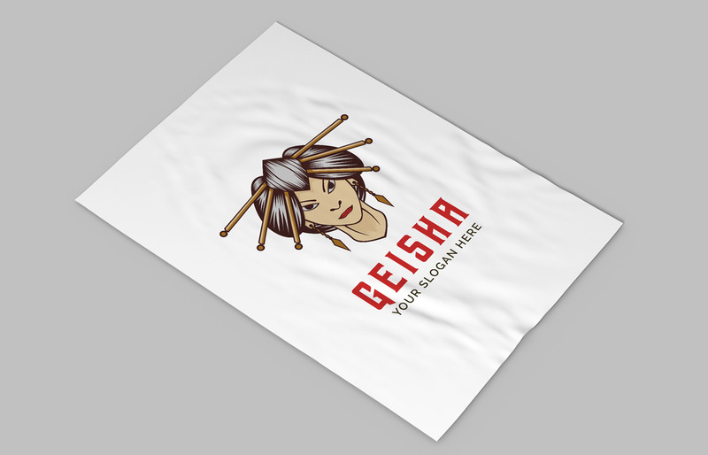 Geisha Logo. Geisha Mascot Logo Vector Mascot template