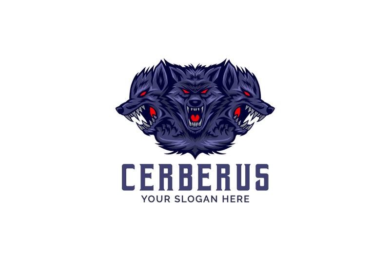 Cerberus Head Logo Vector Mascot template - TemplateMonster