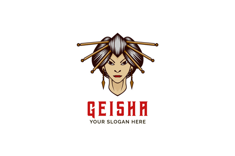 Geisha Logo. Geisha Mascot Logo Vector Mascot template