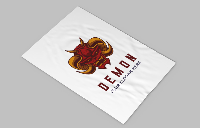 Angry Demon Head Logo Vector Mascot template