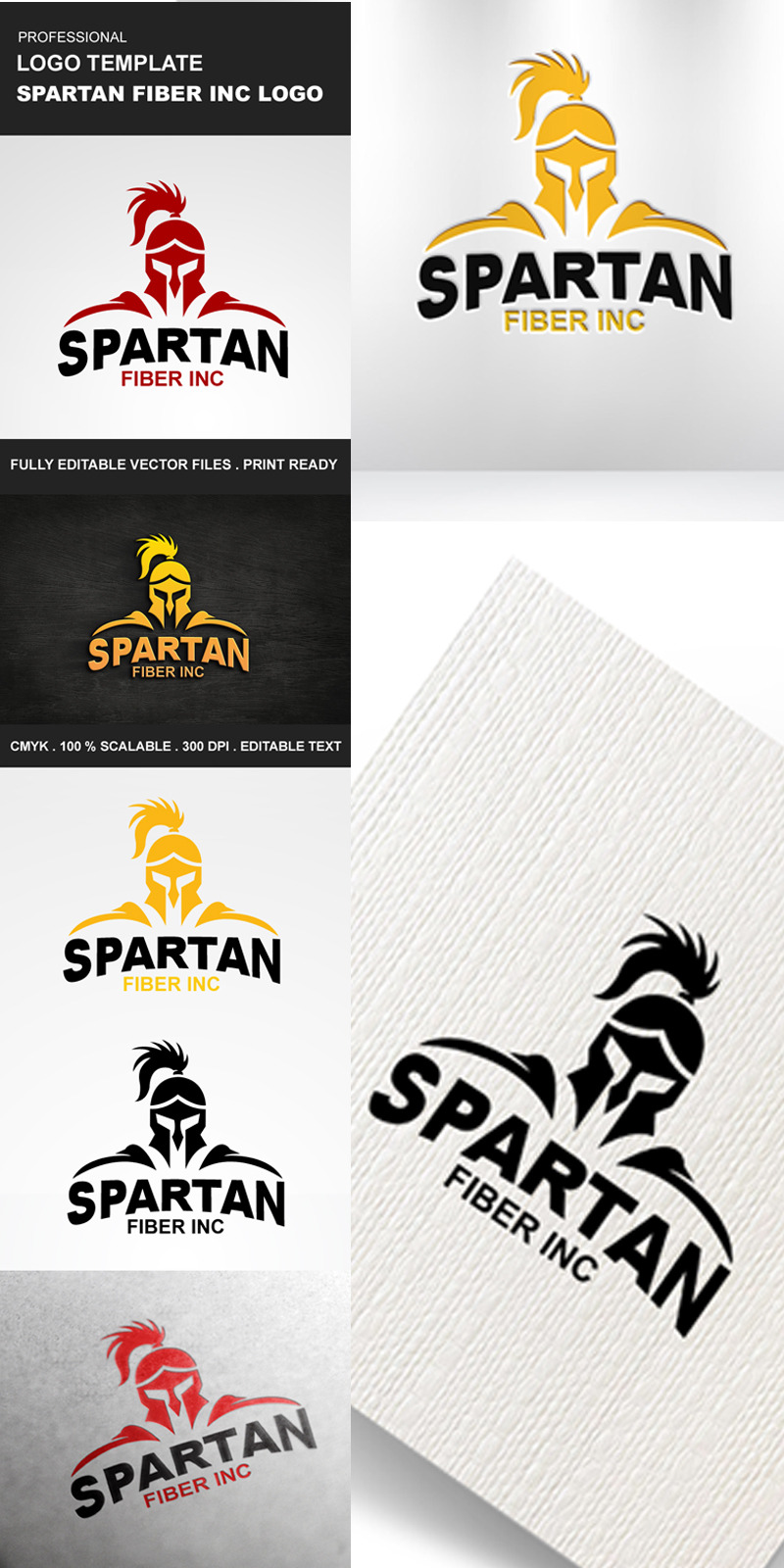 Modelo de logotipo da Spartan Fiber Inc - TemplateMonster