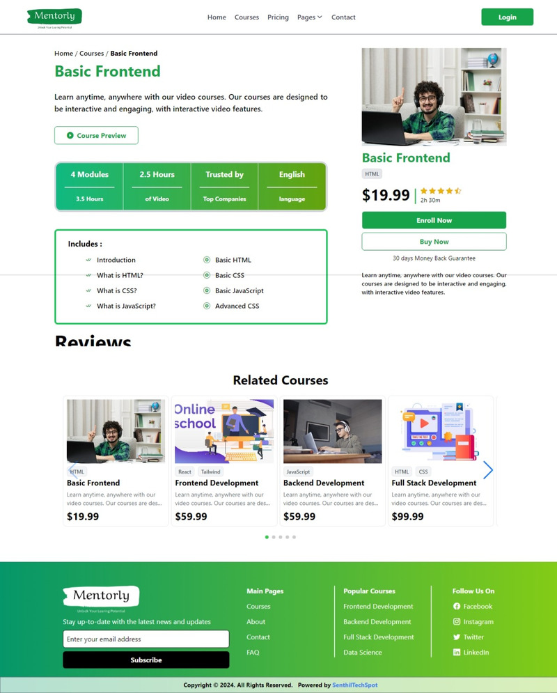 Mentorly | React JS E-Learning Platform Template For Your Need ...