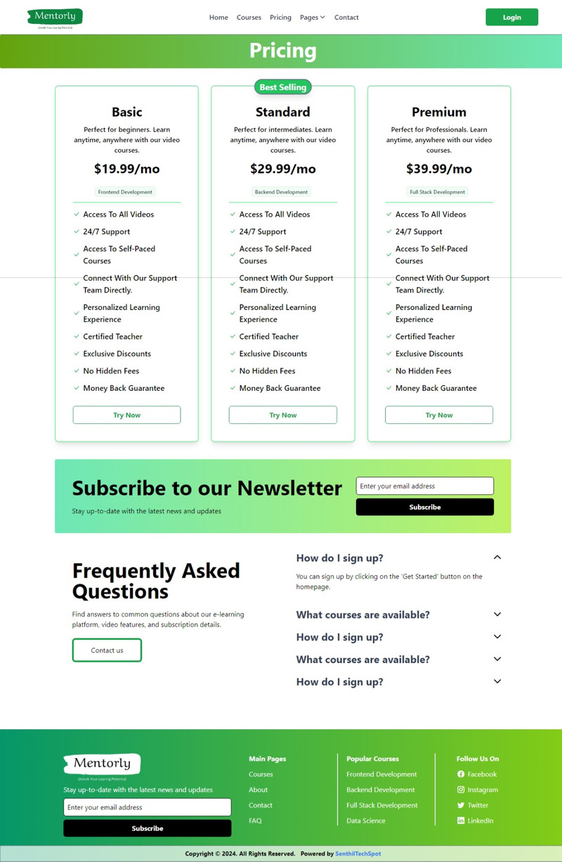 Mentorly | React JS E-Learning Platform Template For Your Need ...