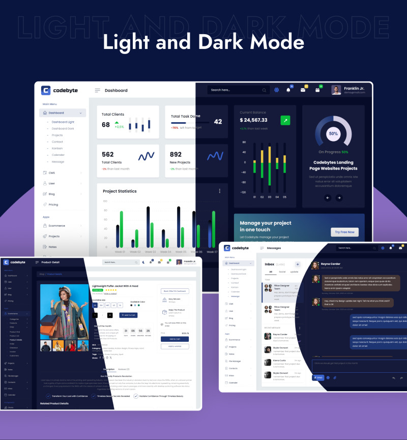 CodeByte – Codeigniter Saas Admin Dashboard Bootstrap Template