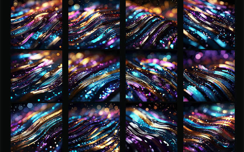 12 Glitter Backgrounds: Rainbow Stripes Texture Digital Paper