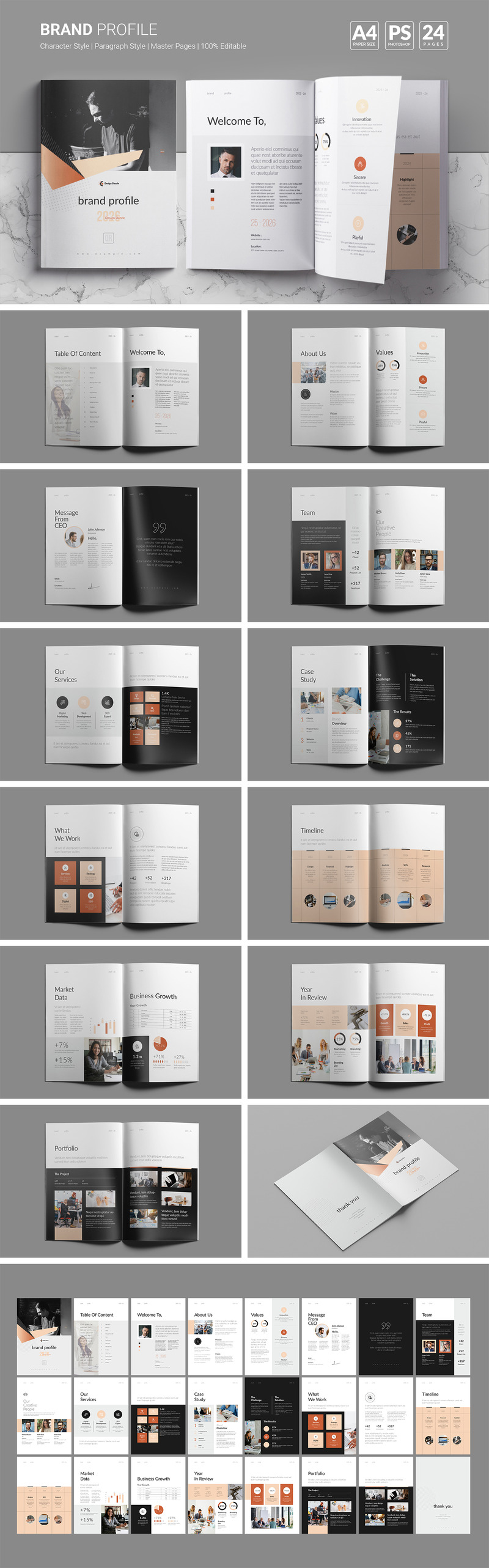 Brand Profile Template (Photoshop) #519232 - TemplateMonster