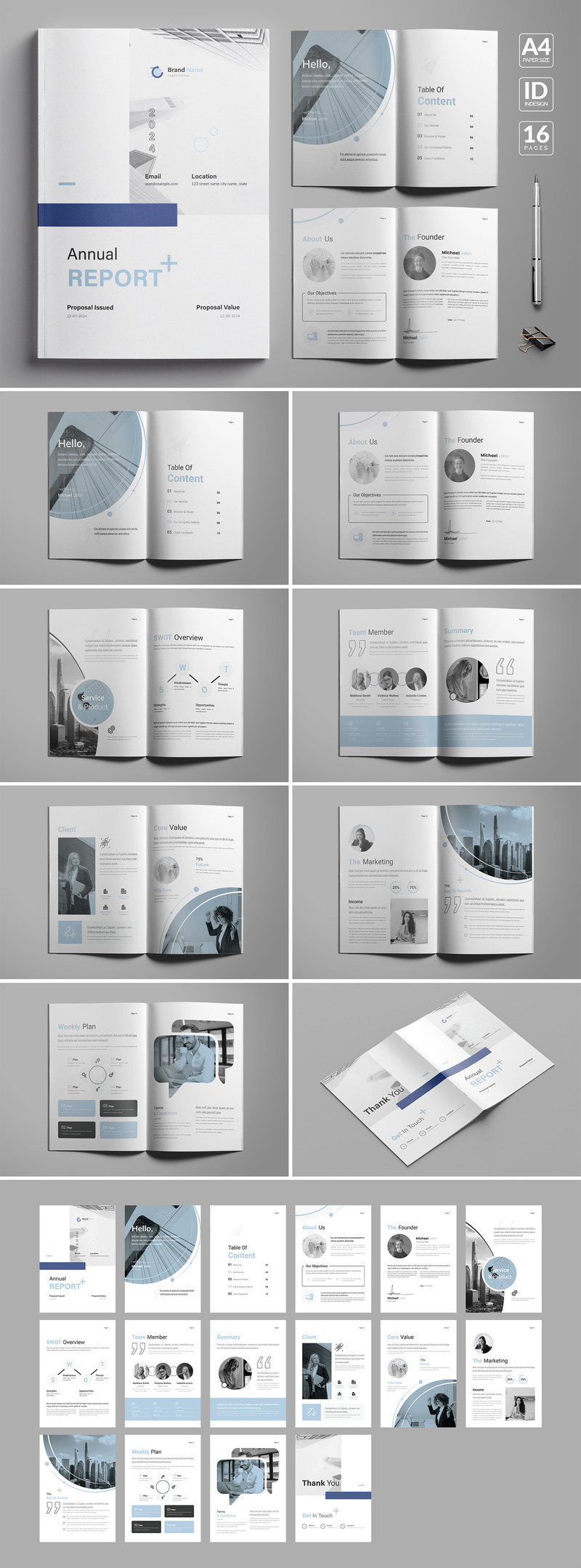 Modèle de rapport annuel_ InDesign #430391 - TemplateMonster