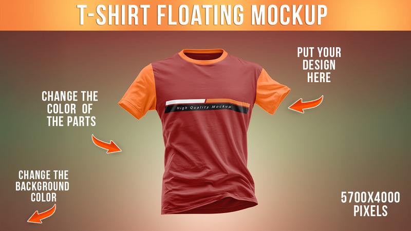 A T-Shirt Floating Mockup #511680 - TemplateMonster