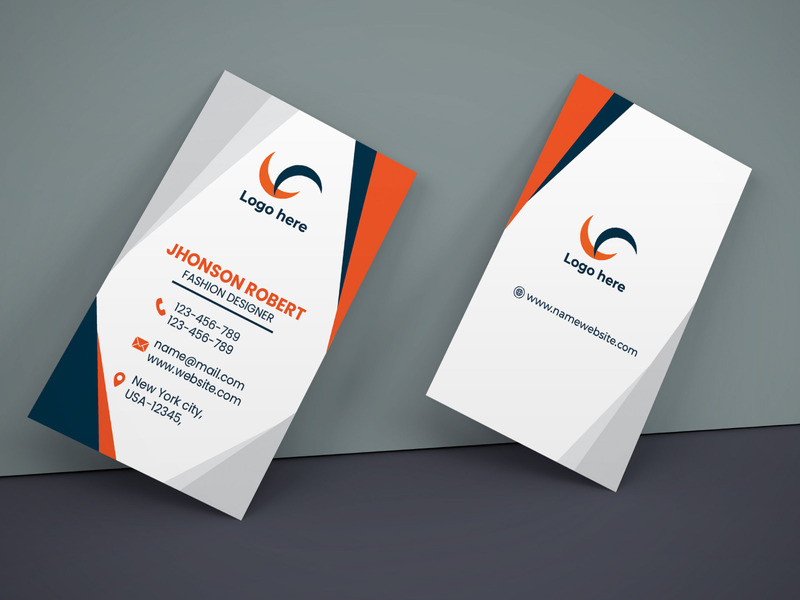 Typical layout for a modern vertical business card