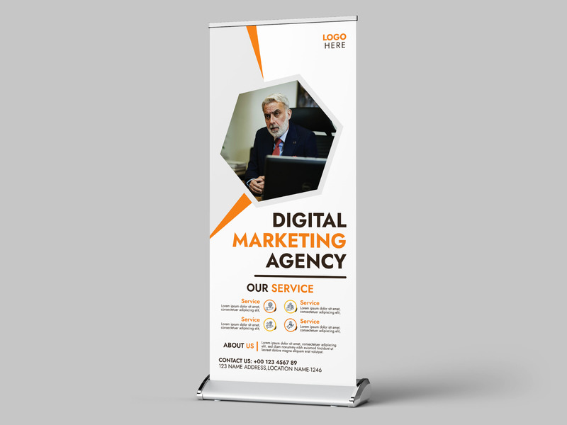 Excellent modèle de roll-up pour le marketing numérique