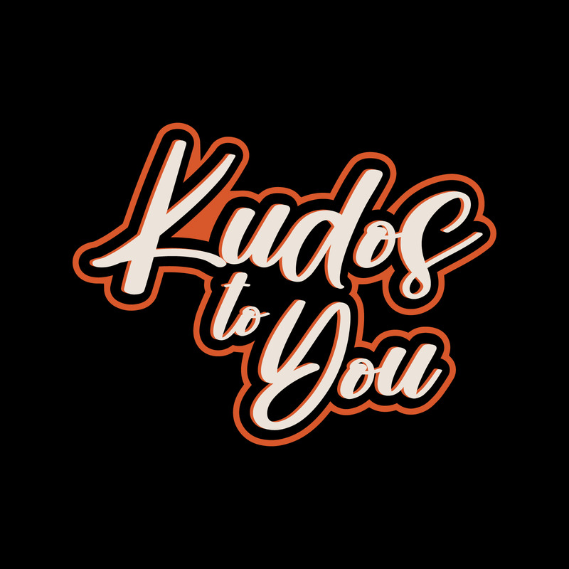 Kudos to you hand lettering script typography vector for motivation and ...