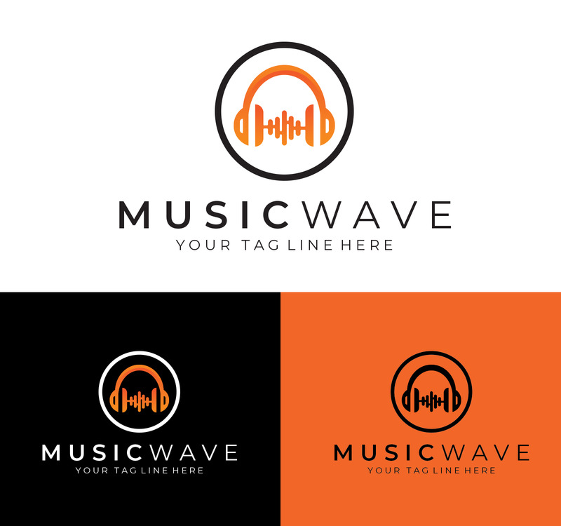 Music Wave Logo Design Template #464782 - TemplateMonster