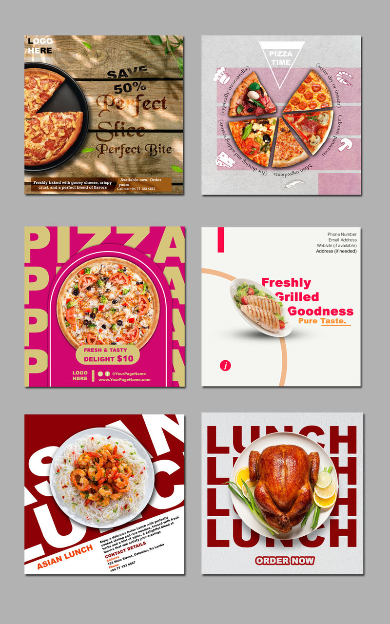 Food Business Social Media Post Templates – 20 PSD Designs for ...