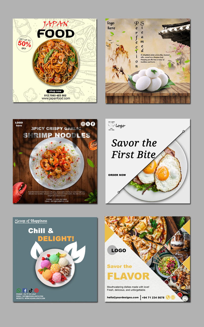 Food Business Social Media Post Templates – 20 PSD Designs for ...