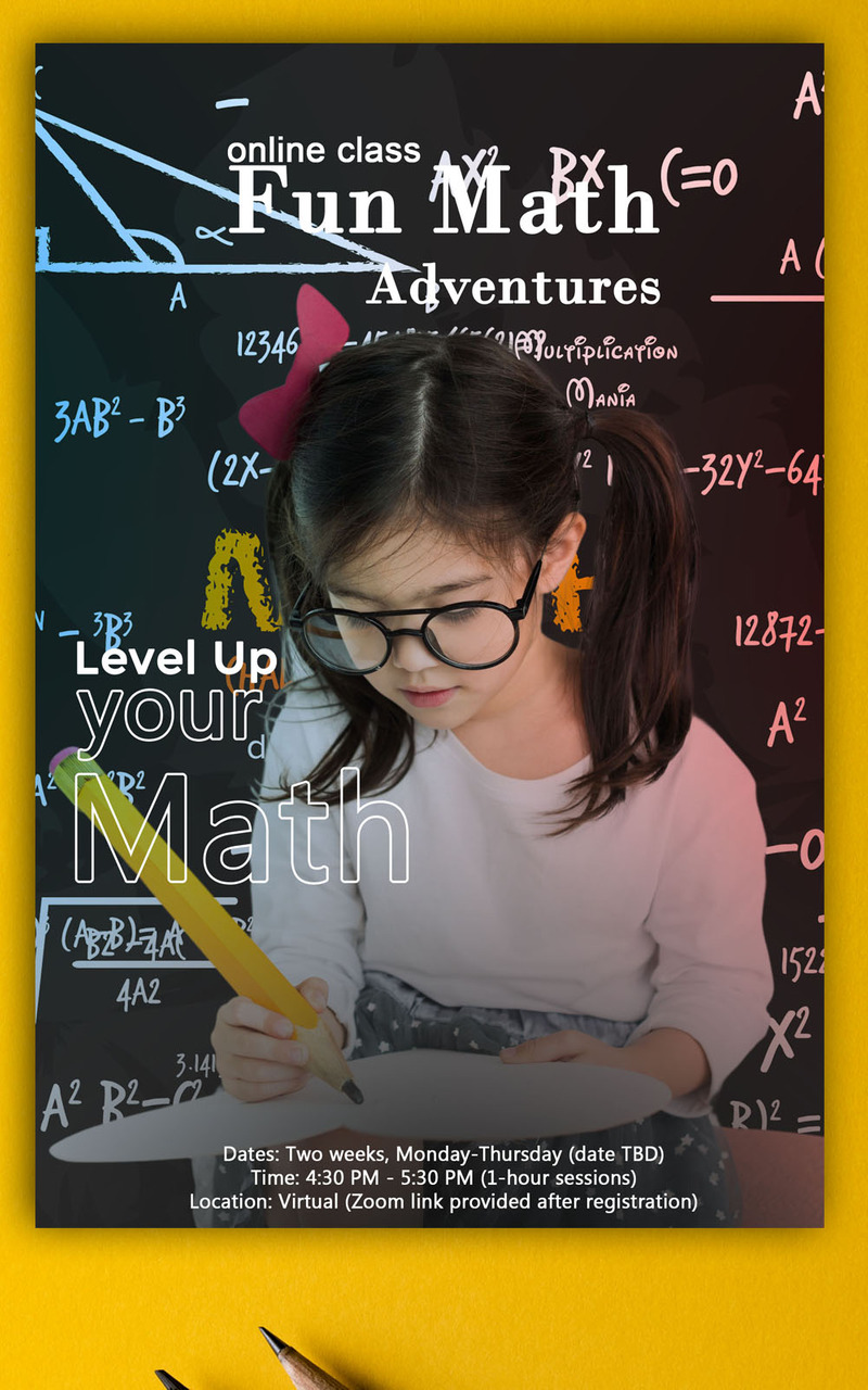 FREE Fun Math Adventures Class Flyer Template
