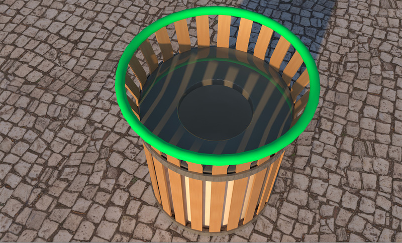 Realistic Trash Can 3D Model for Urban Scenes