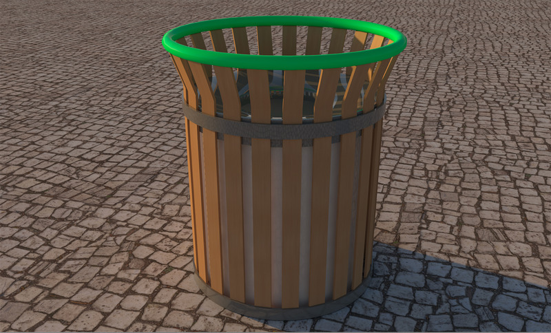 Realistic Trash Can 3D Model for Urban Scenes