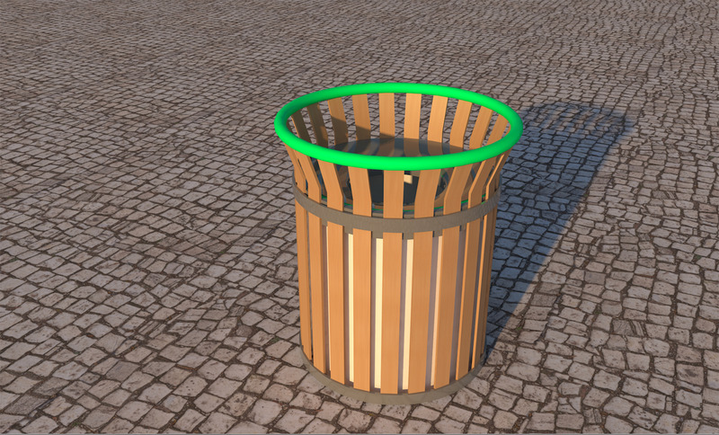 Realistic Trash Can 3D Model for Urban Scenes