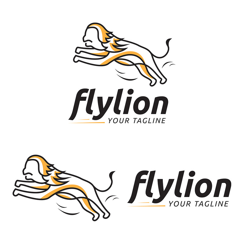 Lion Logo, Fly Lion Logo, Lion Jumb Logo - TemplateMonster