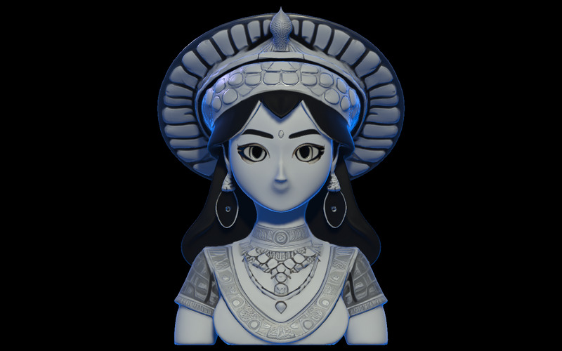Regal Tribal Princess Bust 3D Model #508623 - TemplateMonster