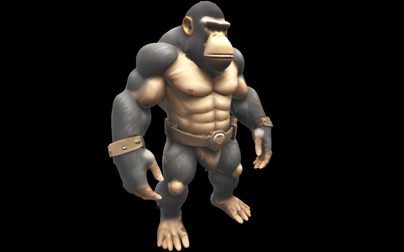 Primal Primates: Evolved Ape Character Collection 3D Model