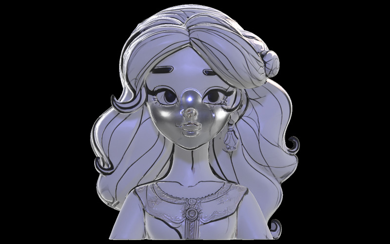 Enchanted Princess Decorative Bust Free 3D Model