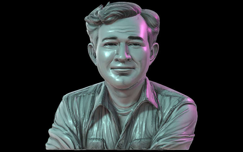Retro-Style Smiling Bust 3D Model #508140 - TemplateMonster