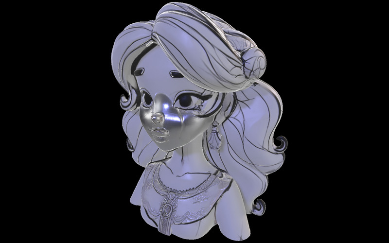 Enchanted Princess Decorative Bust Free 3D Model