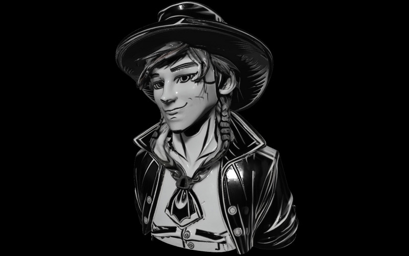 Cowboy Character Bust Free 3D Model #508634 - TemplateMonster