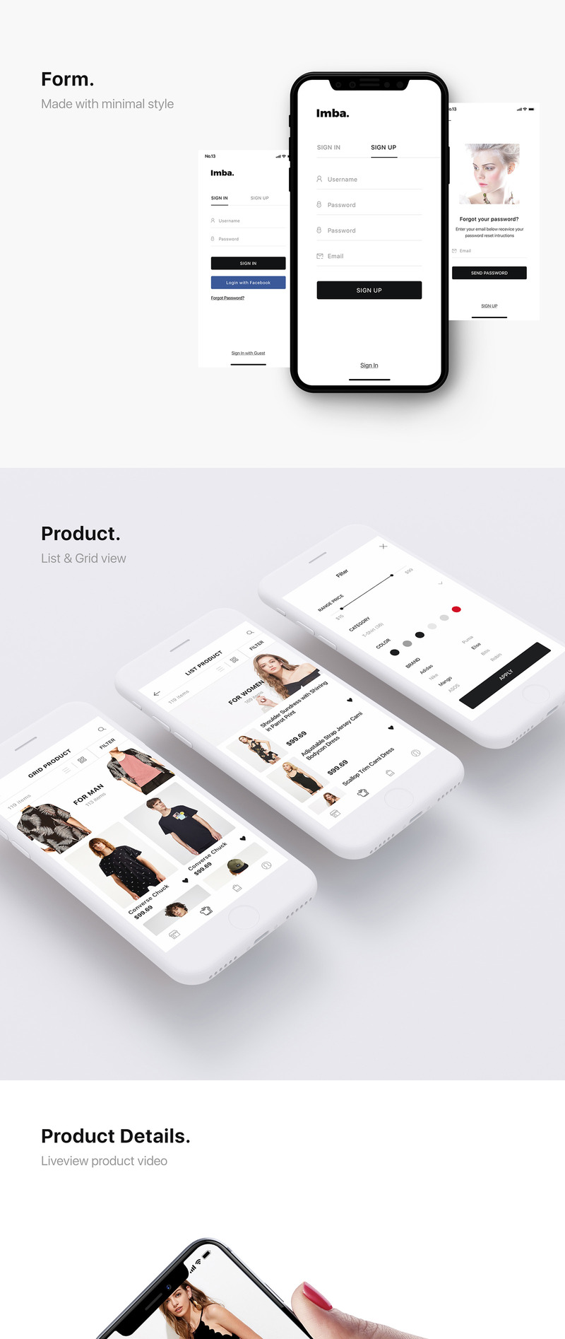 Imba eCommerce Mobile App UI Kit #520191 - TemplateMonster