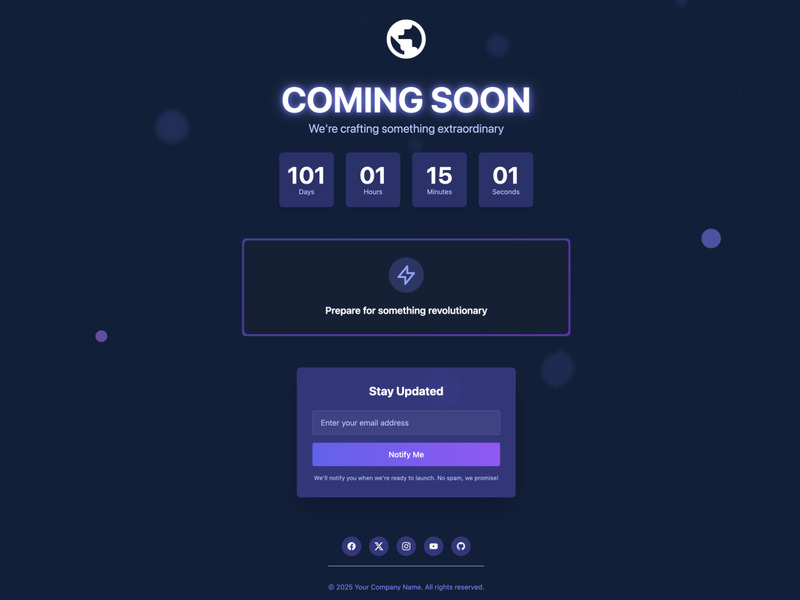 Inklon Coming Soon – Tailwind HTML Template - TemplateMonster