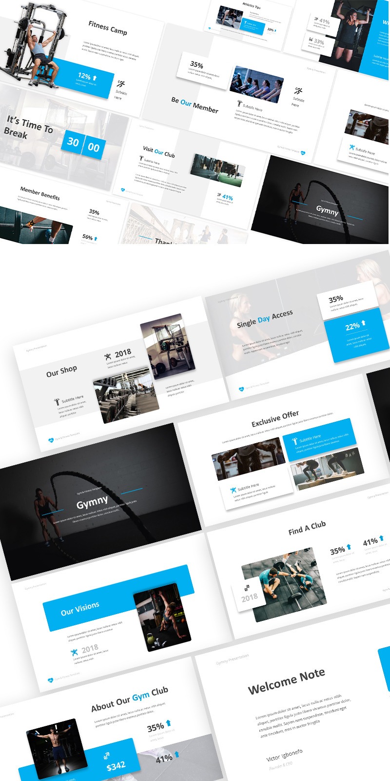 Gymny Gym & Fitness Plantilla de PowerPoint