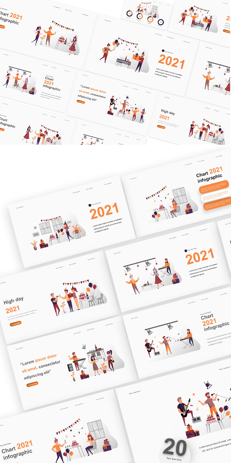 Holiday Illustration Powerpoint Template - TemplateMonster