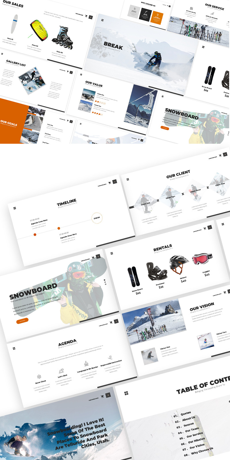 Snowboard Powerpoint Template #193476 - TemplateMonster