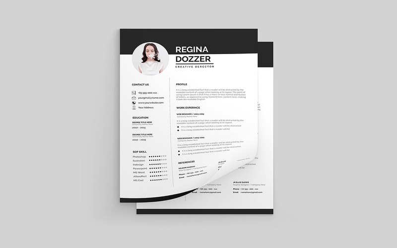 Simple And Clean CV Resume Template #212851 - TemplateMonster