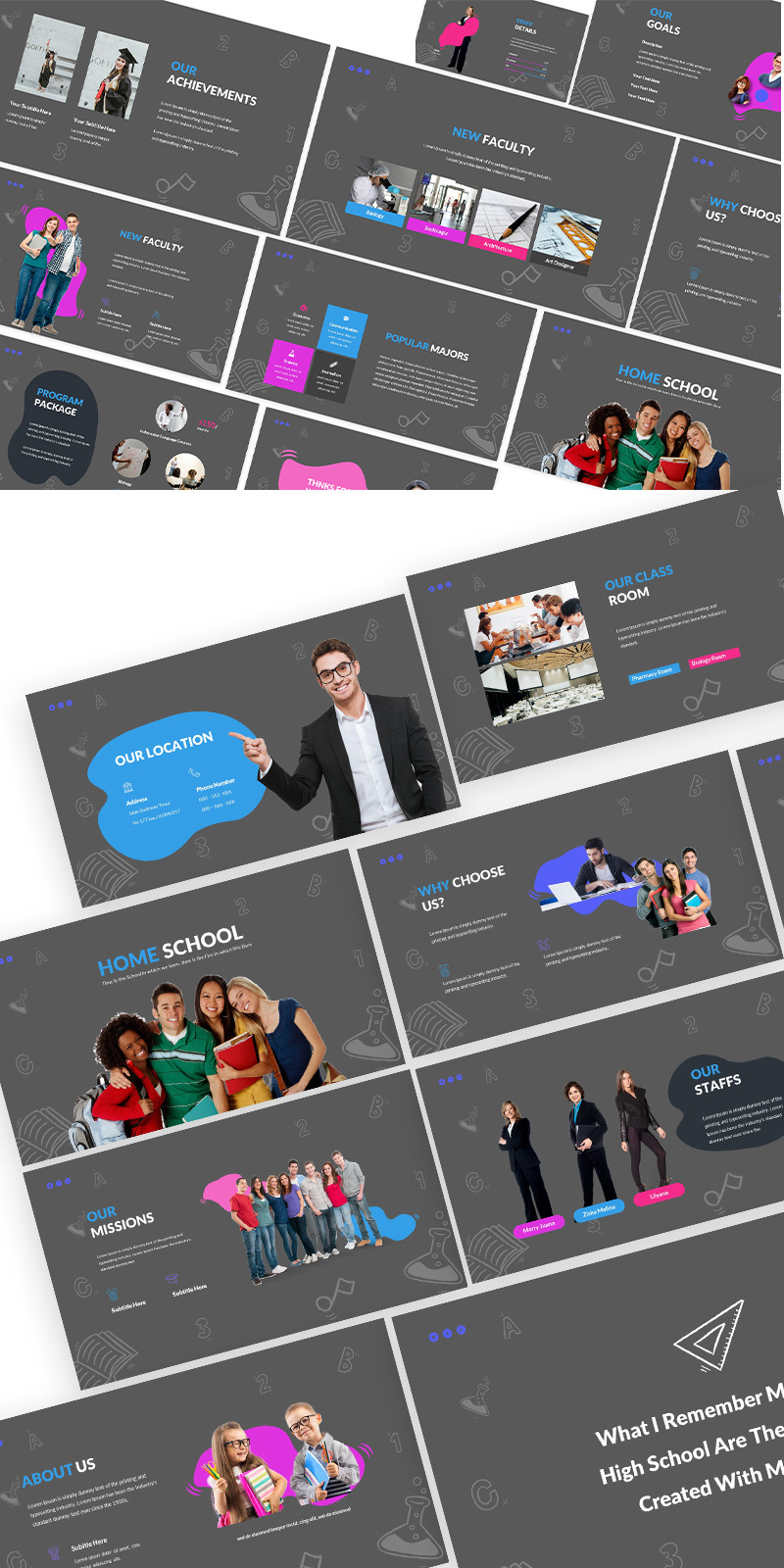 Plantilla de PowerPoint - escuela en casa - TemplateMonster