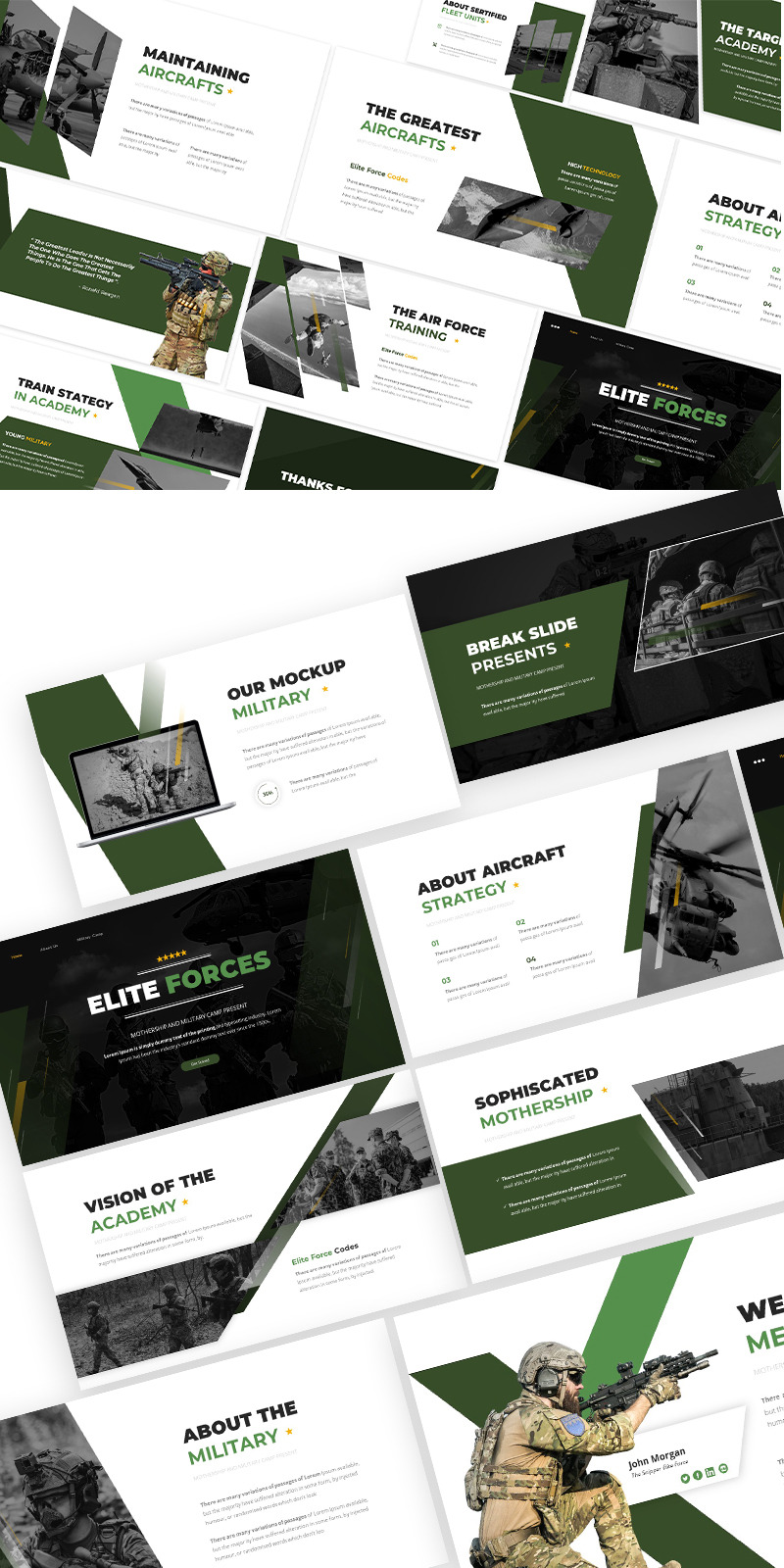 Modèle PowerPoint de forces d'élite - TemplateMonster