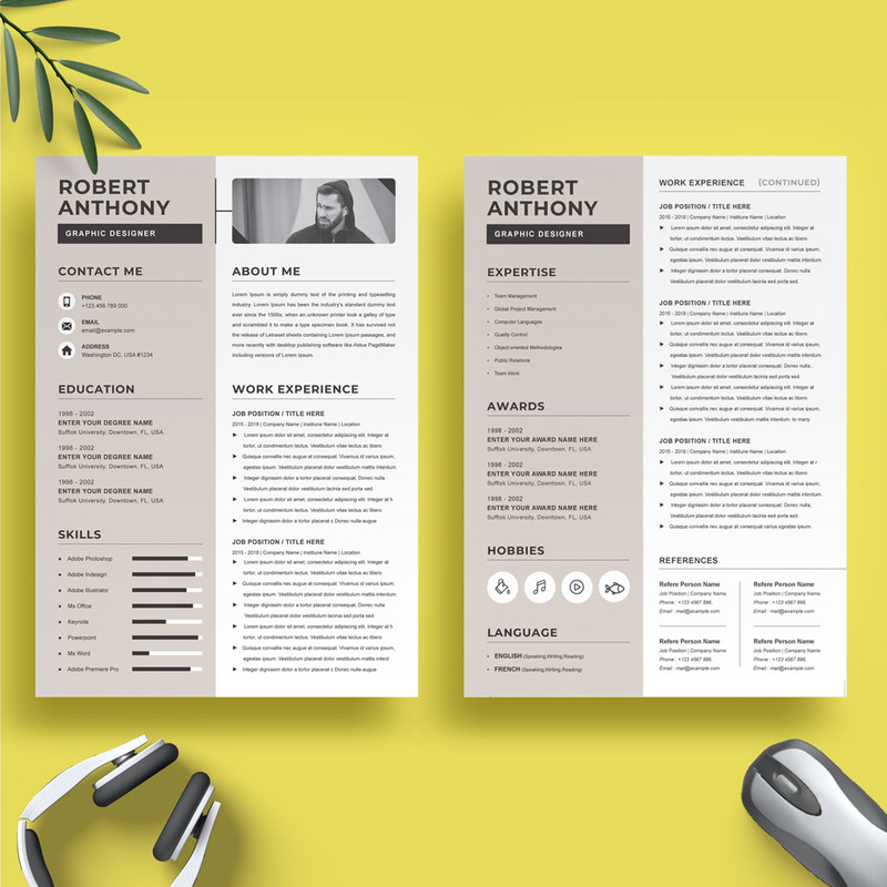 Robert Anthony - Graphic Designer Resume - TemplateMonster