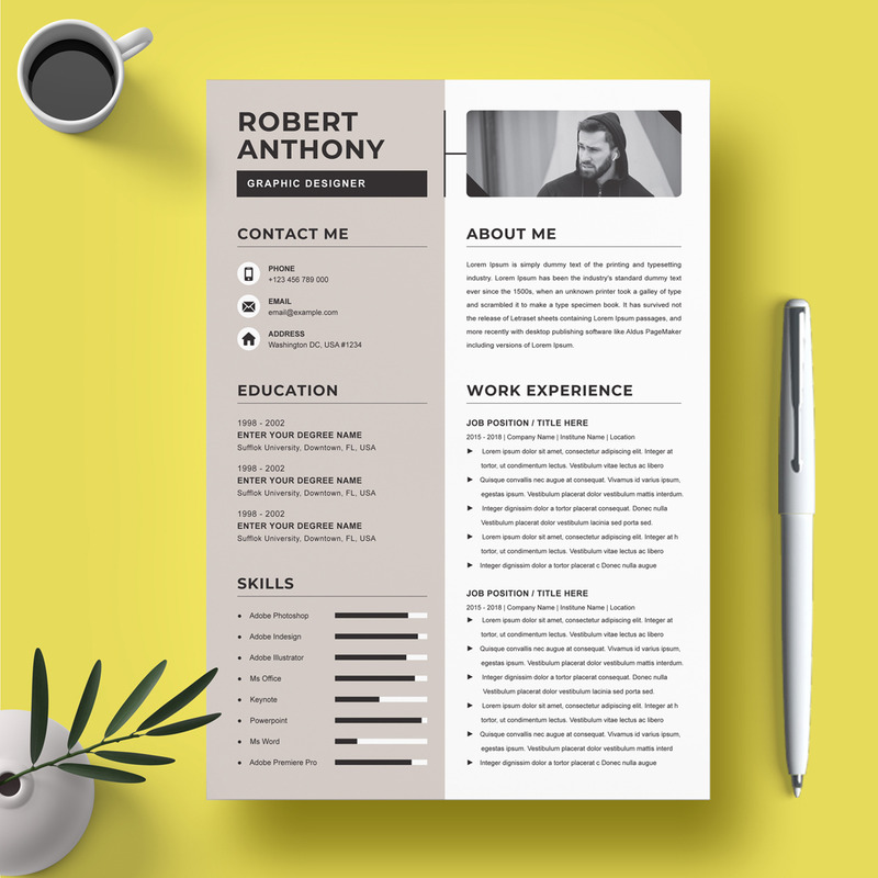 Robert Anthony - Graphic Designer Resume - TemplateMonster