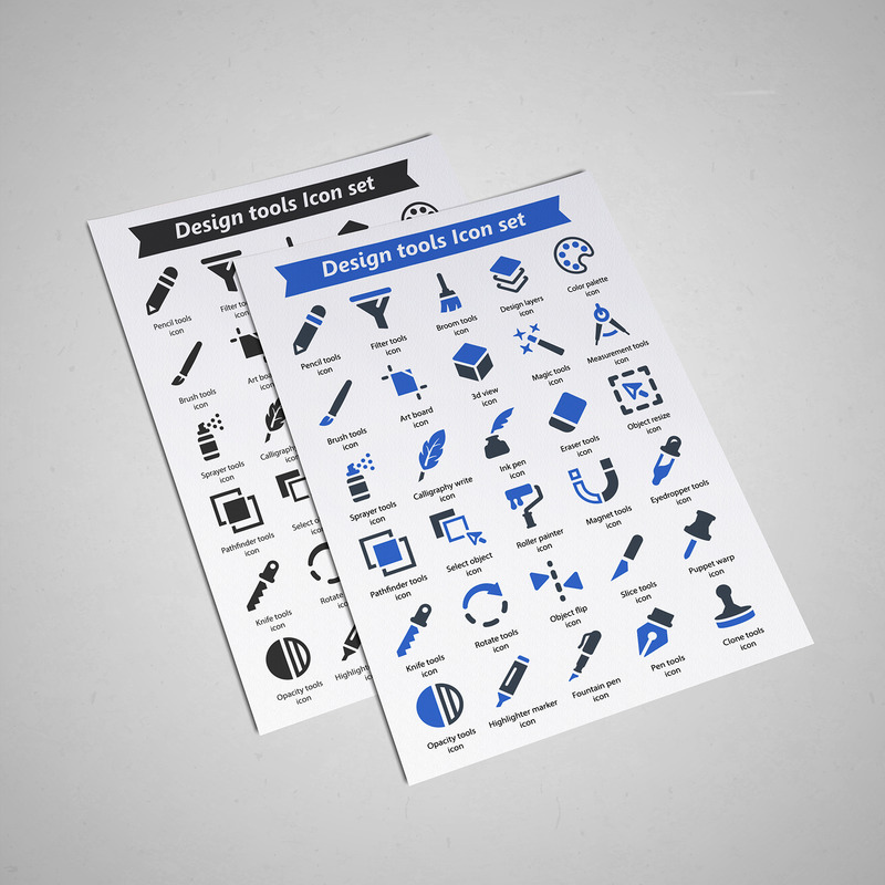 Design Tools Icon Set Template #330247 - TemplateMonster