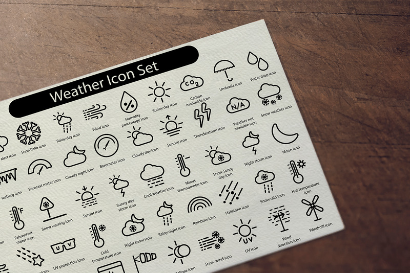 Weather Line Icon Set template #268832 - TemplateMonster