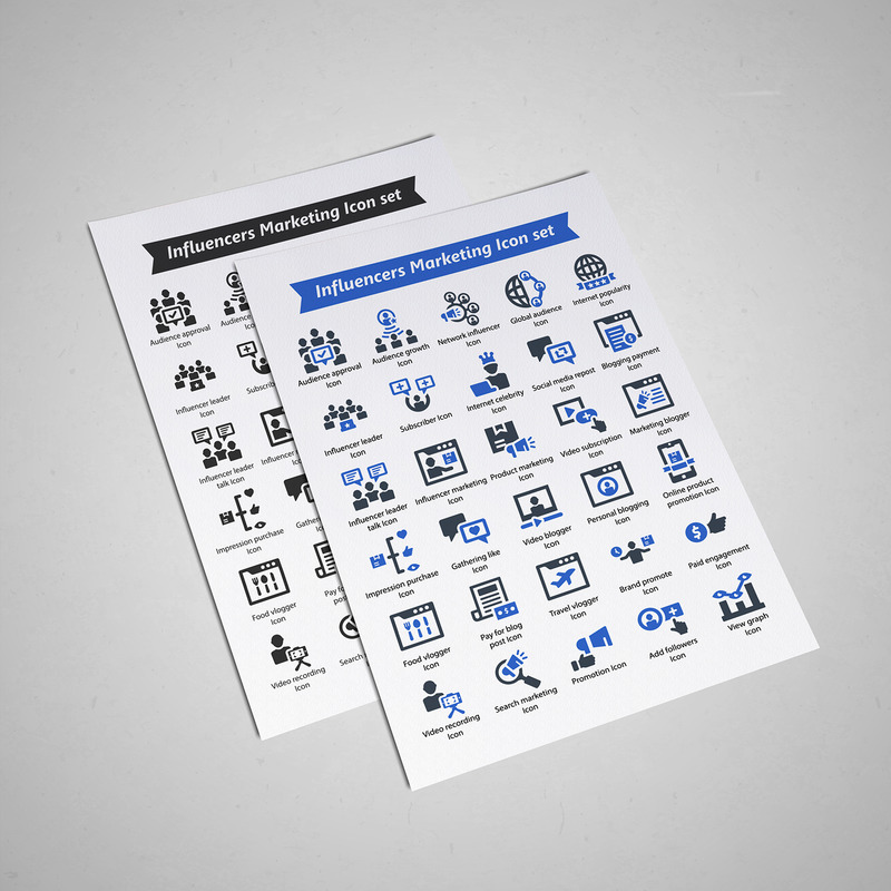 Influencers Marketing Icon Set #353743 - TemplateMonster
