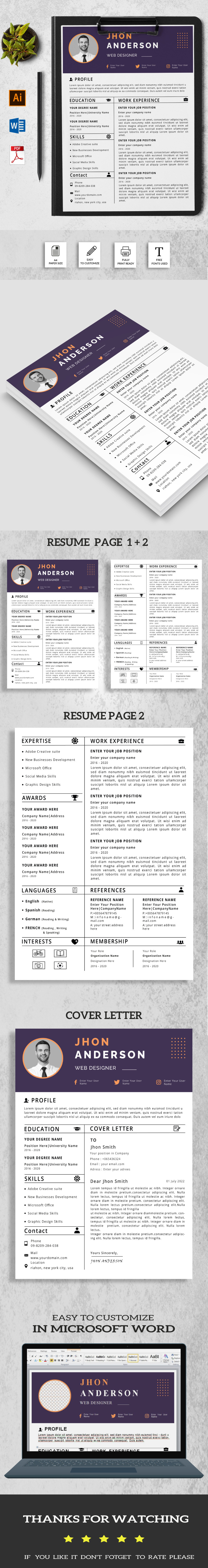 Jhon Anderson Resume Template #317653 - TemplateMonster