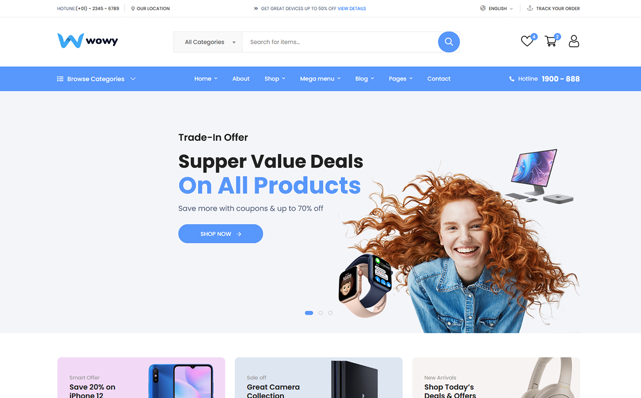 Wowy Bootstrap 5 Ecommerce Frontend Dashboard HTML Template Free 